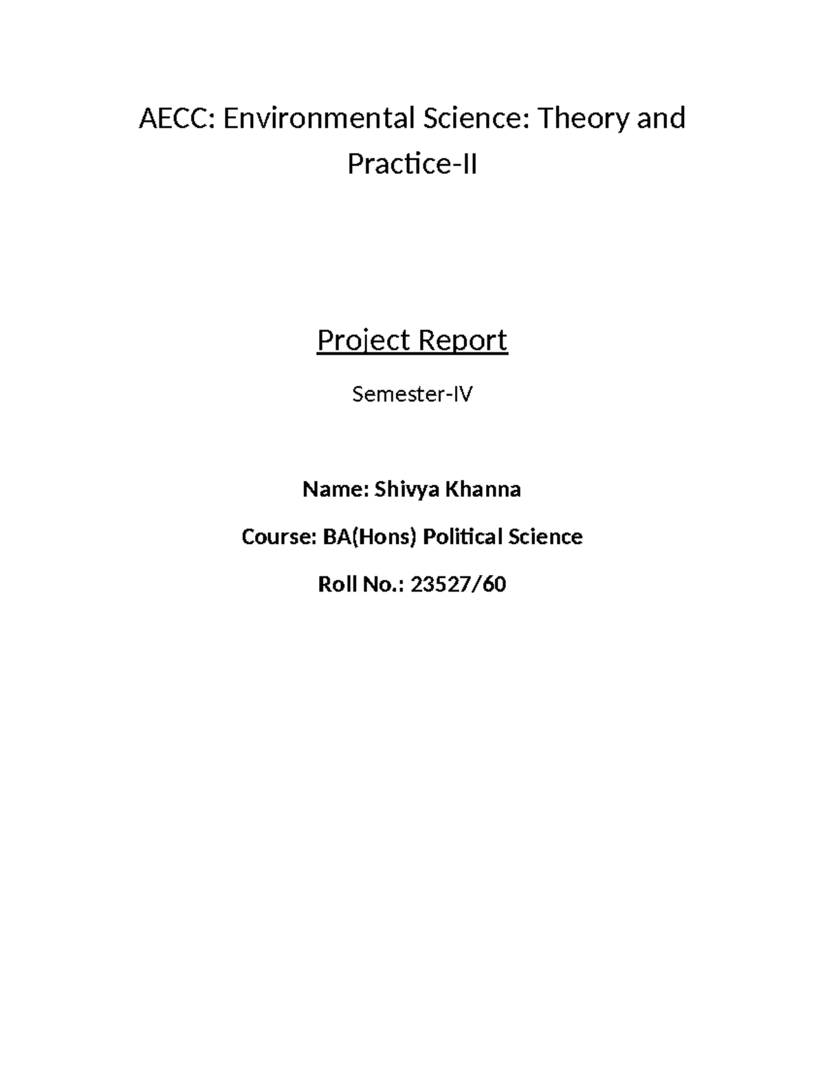 AECC: EVS Project Report on Climate Change Impact on Agriculture - Studocu