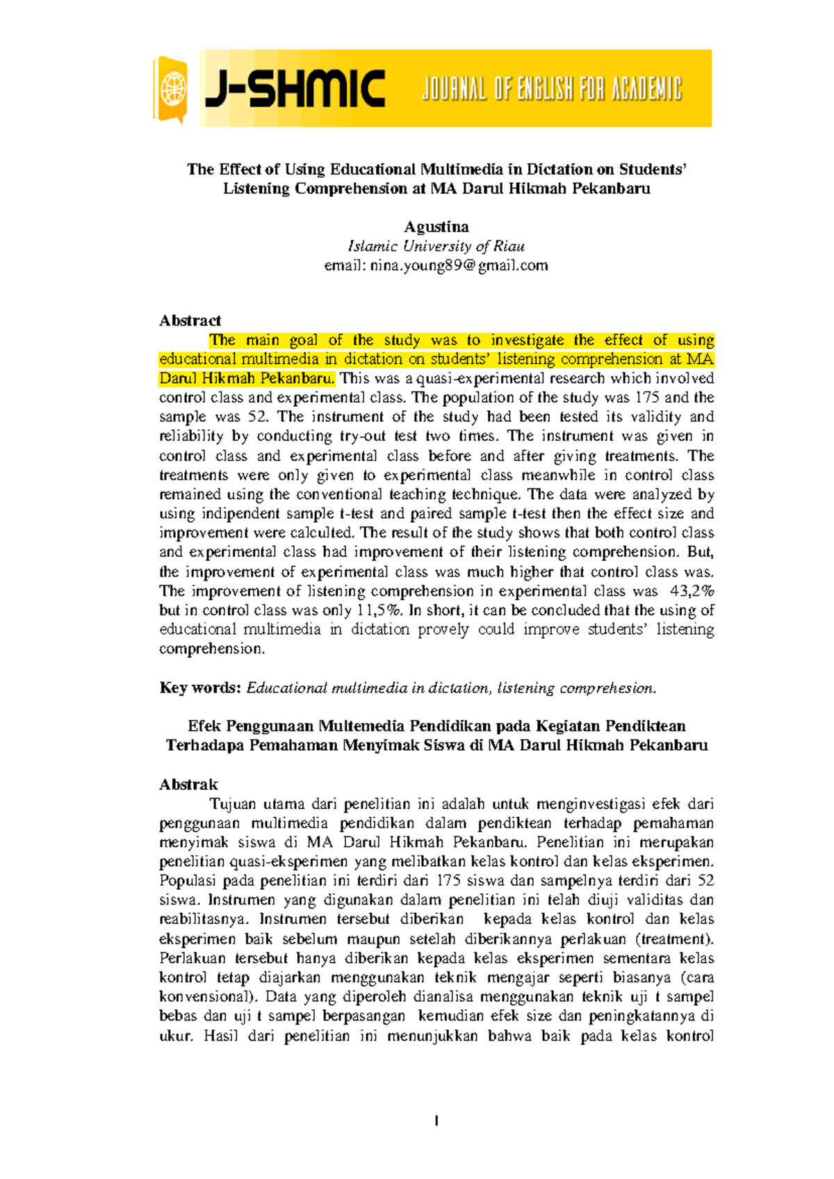 The Effect - engineering - 1 The Effect of Using Educational Multimedia ...