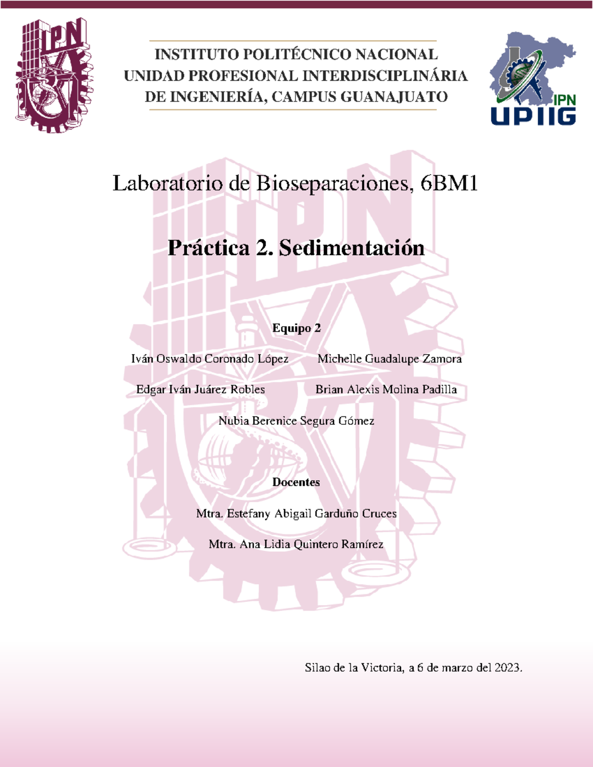 636339483 Reporte Practica 2 Lab Biosep - Silao de la Victoria ...