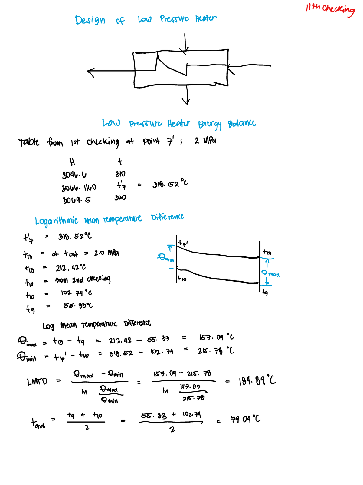 11-14th Checking of Low Pressure Heater Design and Energy Balance - Studocu