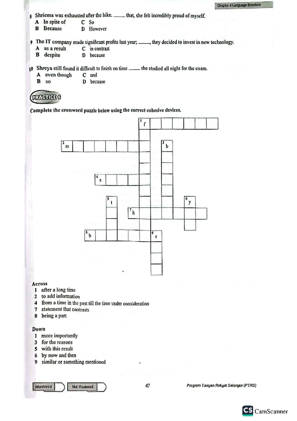 Chapter 4 Language Boosters: Cohesive Devices Practice (PTRS) - Studocu