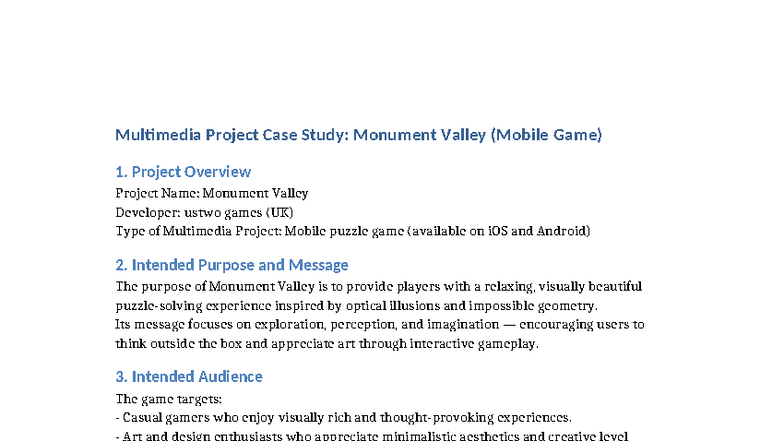 Monument Valley Multimedia Project - Multimedia Project Case Study ...