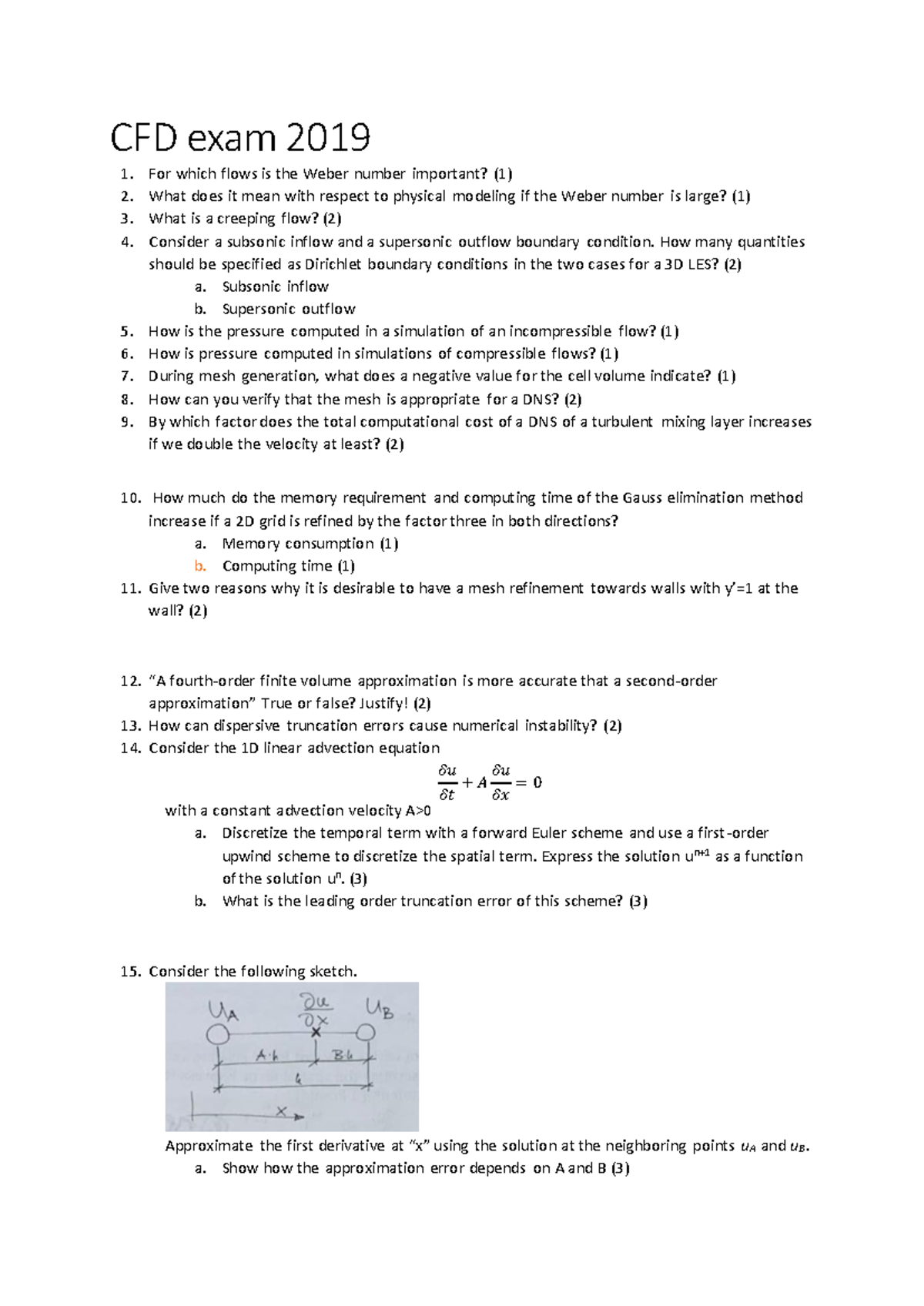 CFD 2019 Final Exam: Key Concepts and Problem-Solving Techniques ...