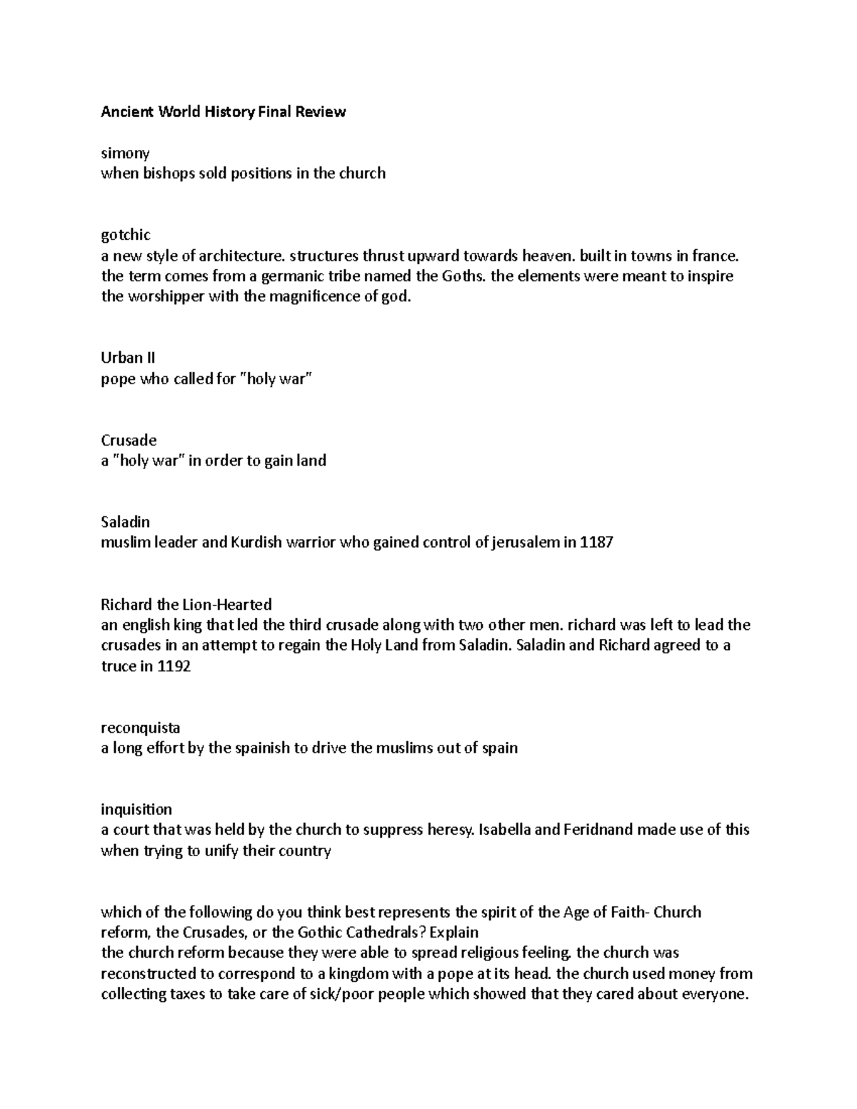 Ancient World History Final Review - Ancient World History Final Review ...