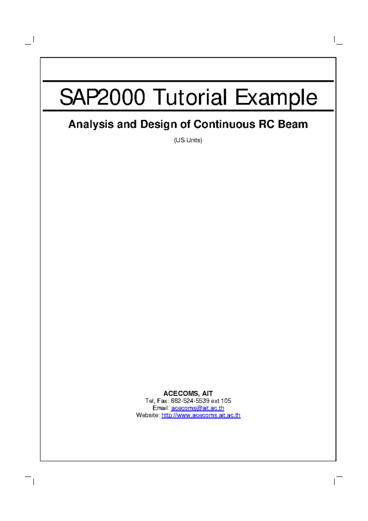 62766349-SAP2000 Continuous RC Beam Analysis & Design Guide - Studocu