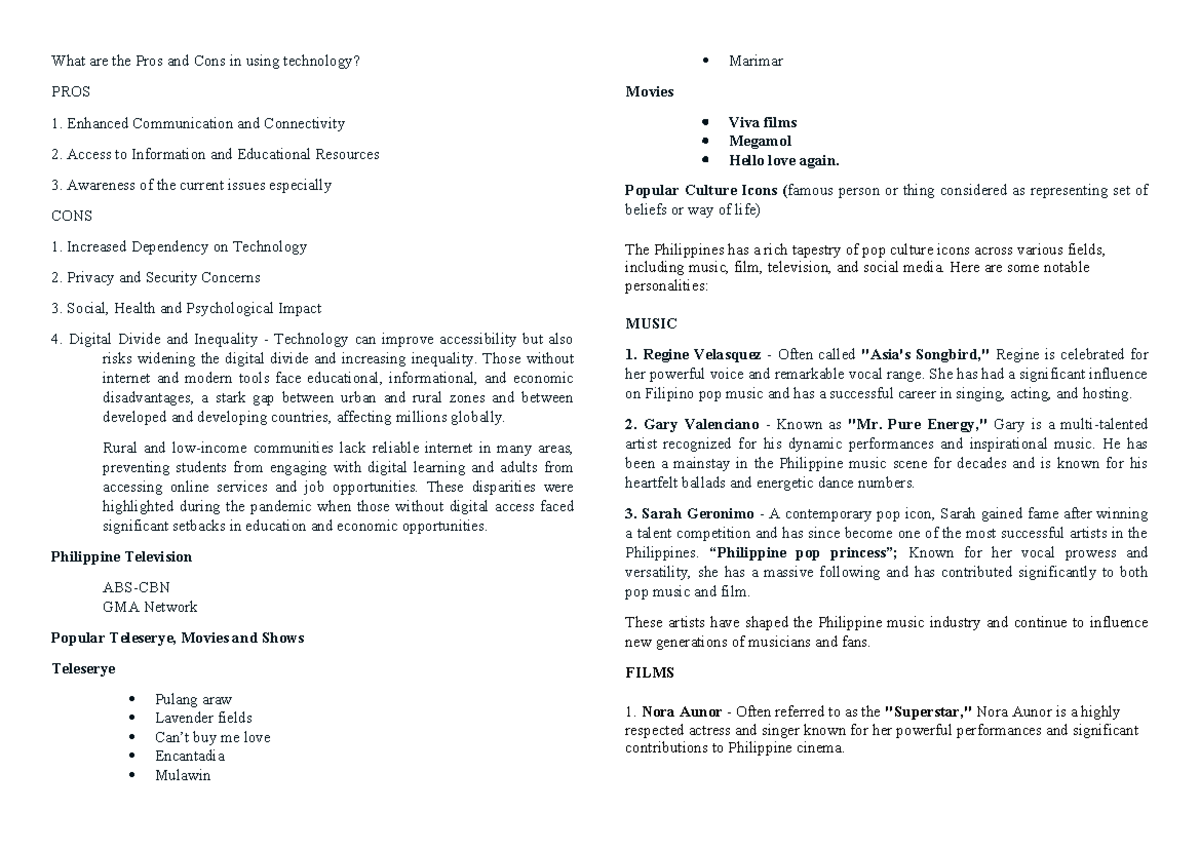 Genel 3 Final Lesson Coverage - What are the Pros and Cons in using ...