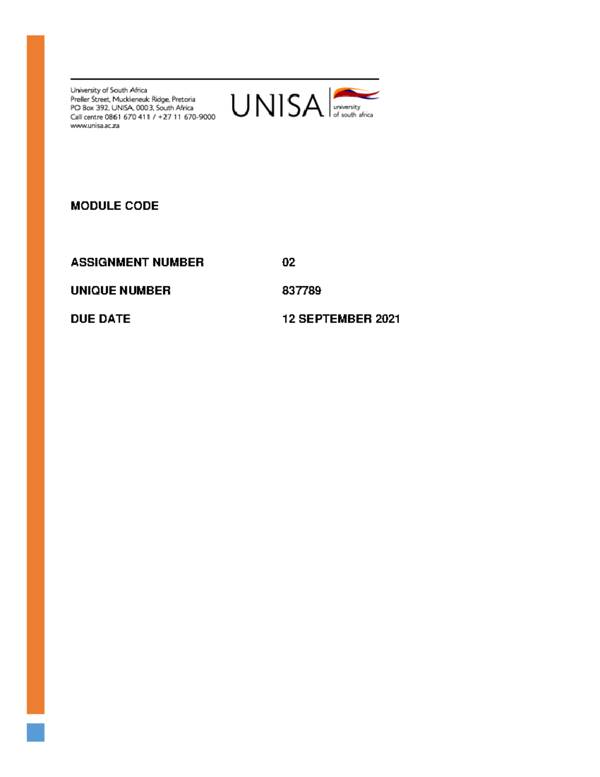ADB1602 Assignment NO 2 - MODULE CODE ASSIGNMENT NUMBER 02 UNIQUE ...