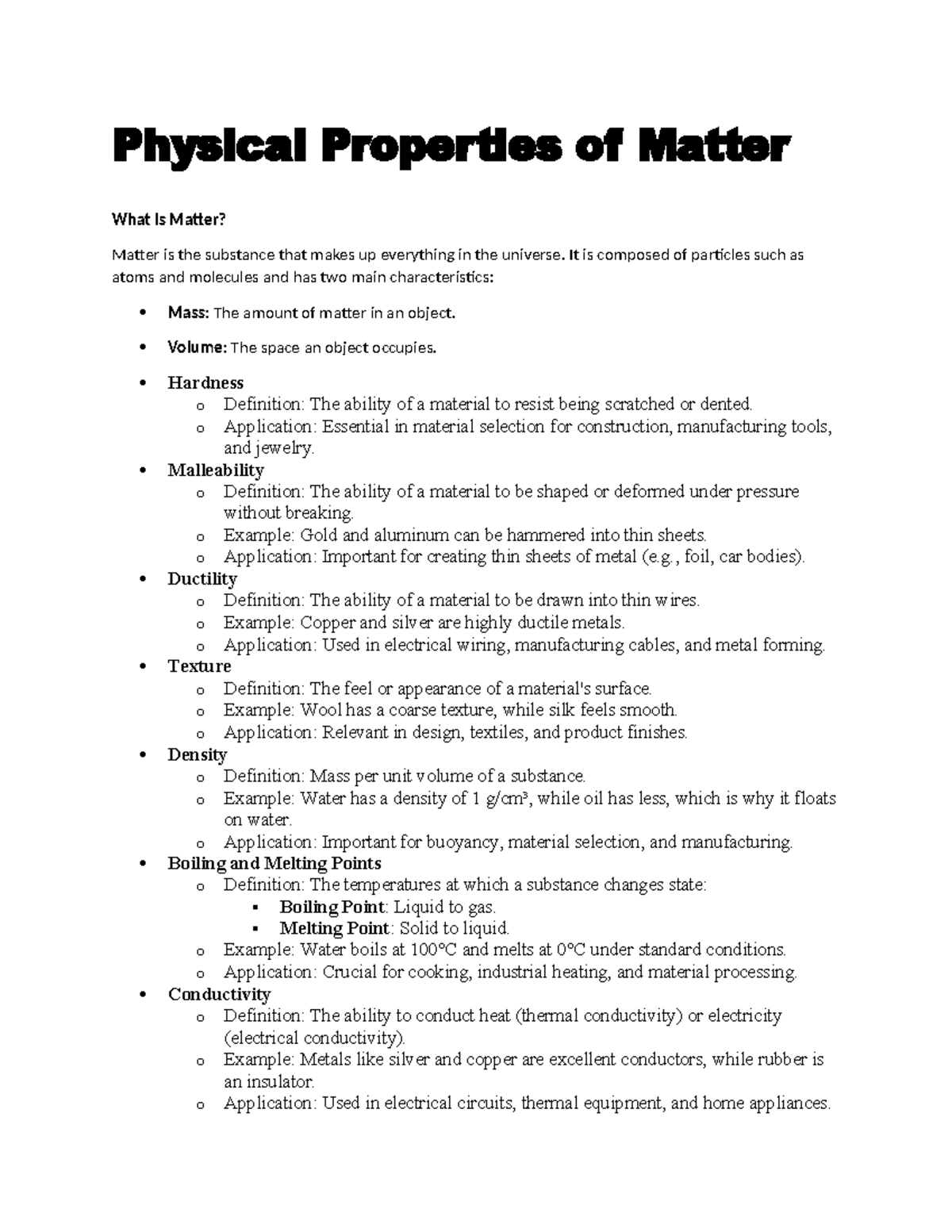 Physical Properties of Matter - It is composed of particles such as ...