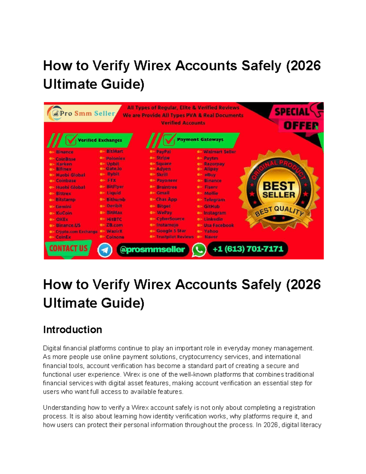 How to Safely Verify Wirex Accounts: 2026 Comprehensive Guide - Studocu