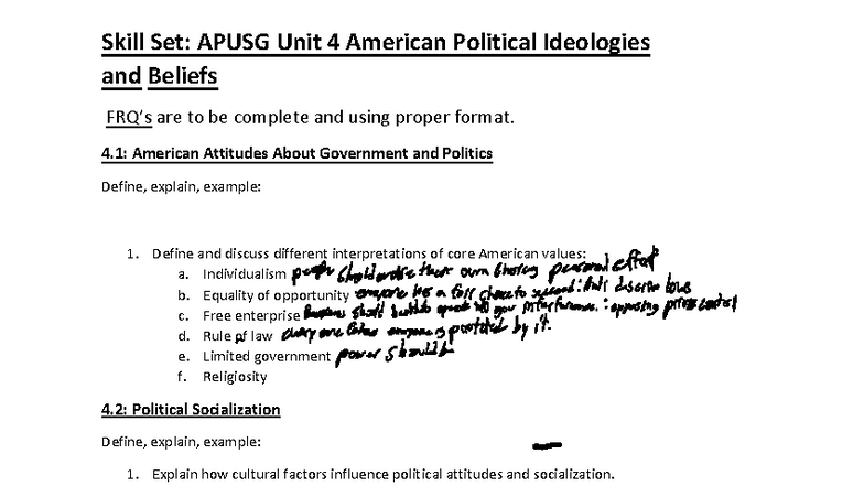 Unit 4 Skill Set: APUSG American Political Ideologies & Beliefs Recap ...