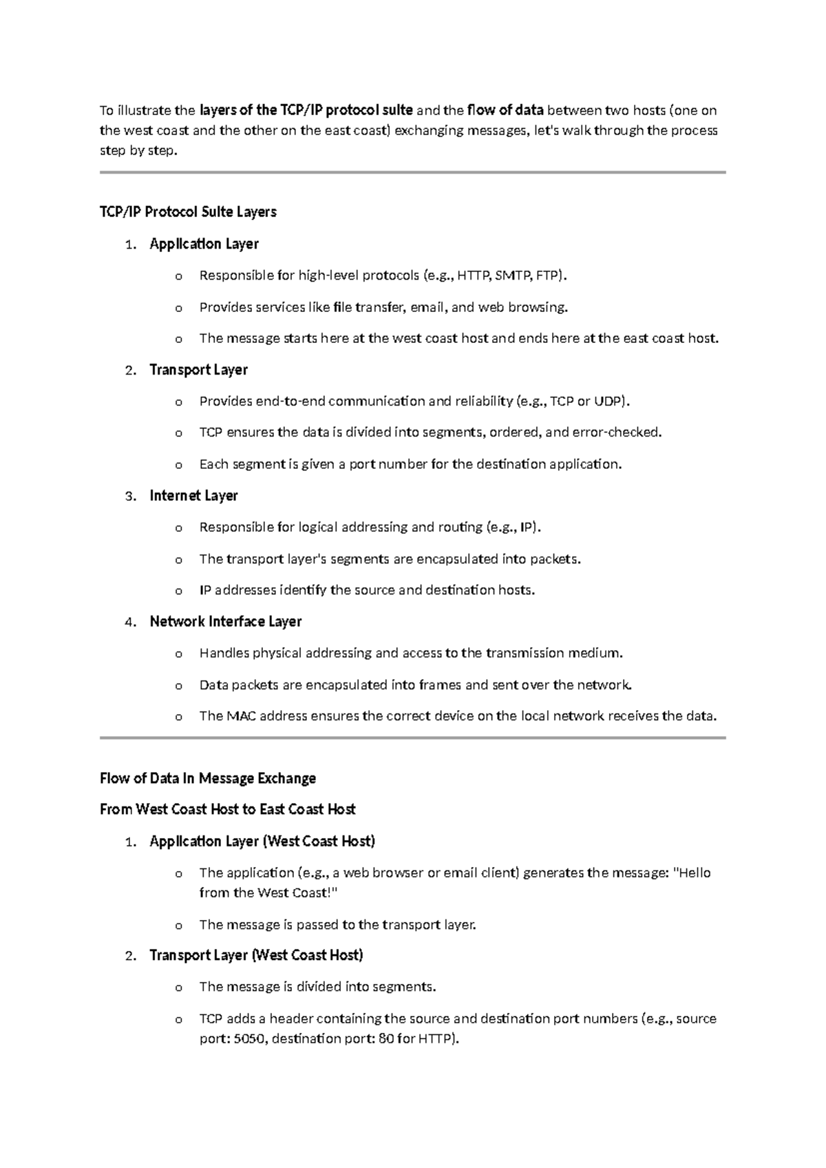 To illustrate the layers of the TCP - TCP/IP Protocol Suite Layers 1 ...