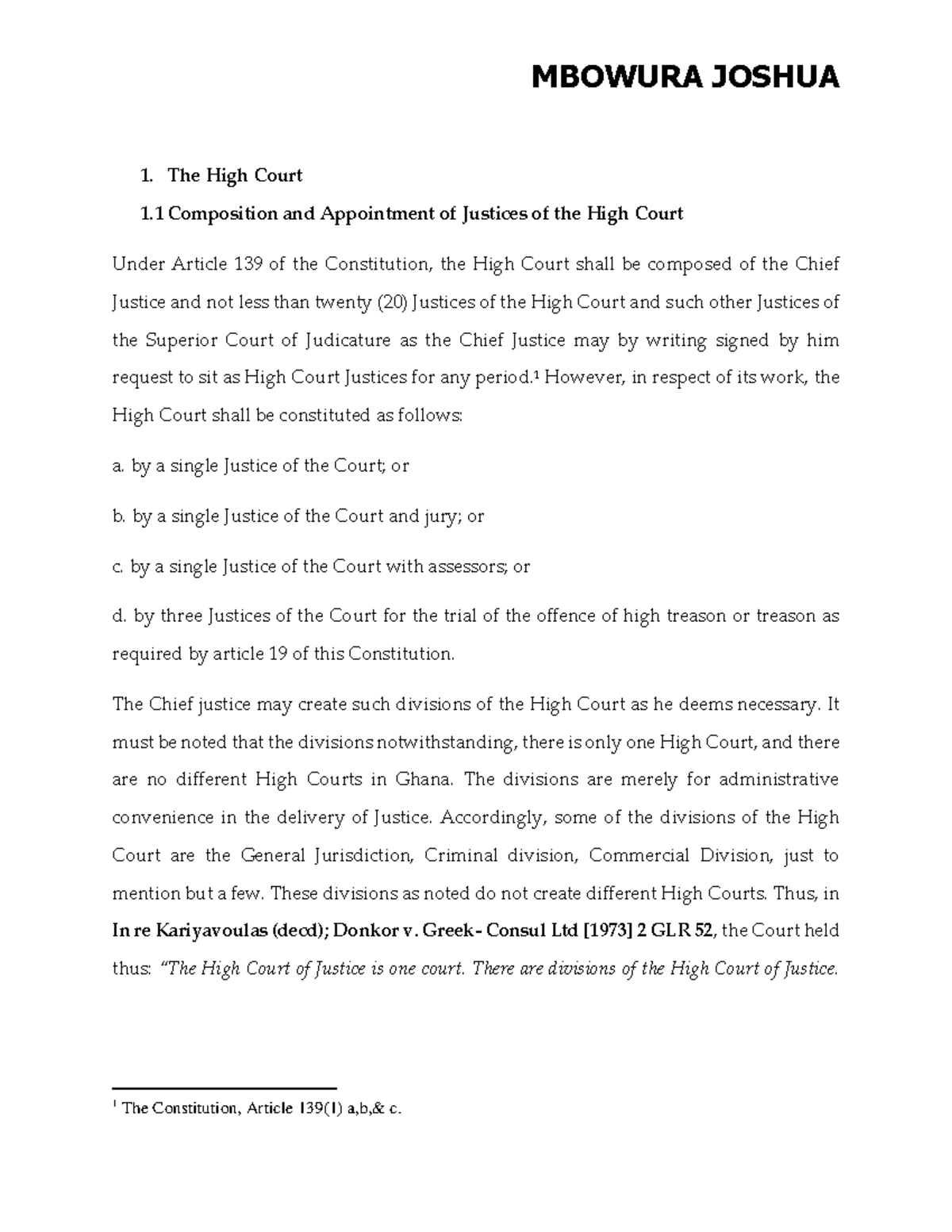 Jurisdiction of the High Court: Composition and Functions Explained ...