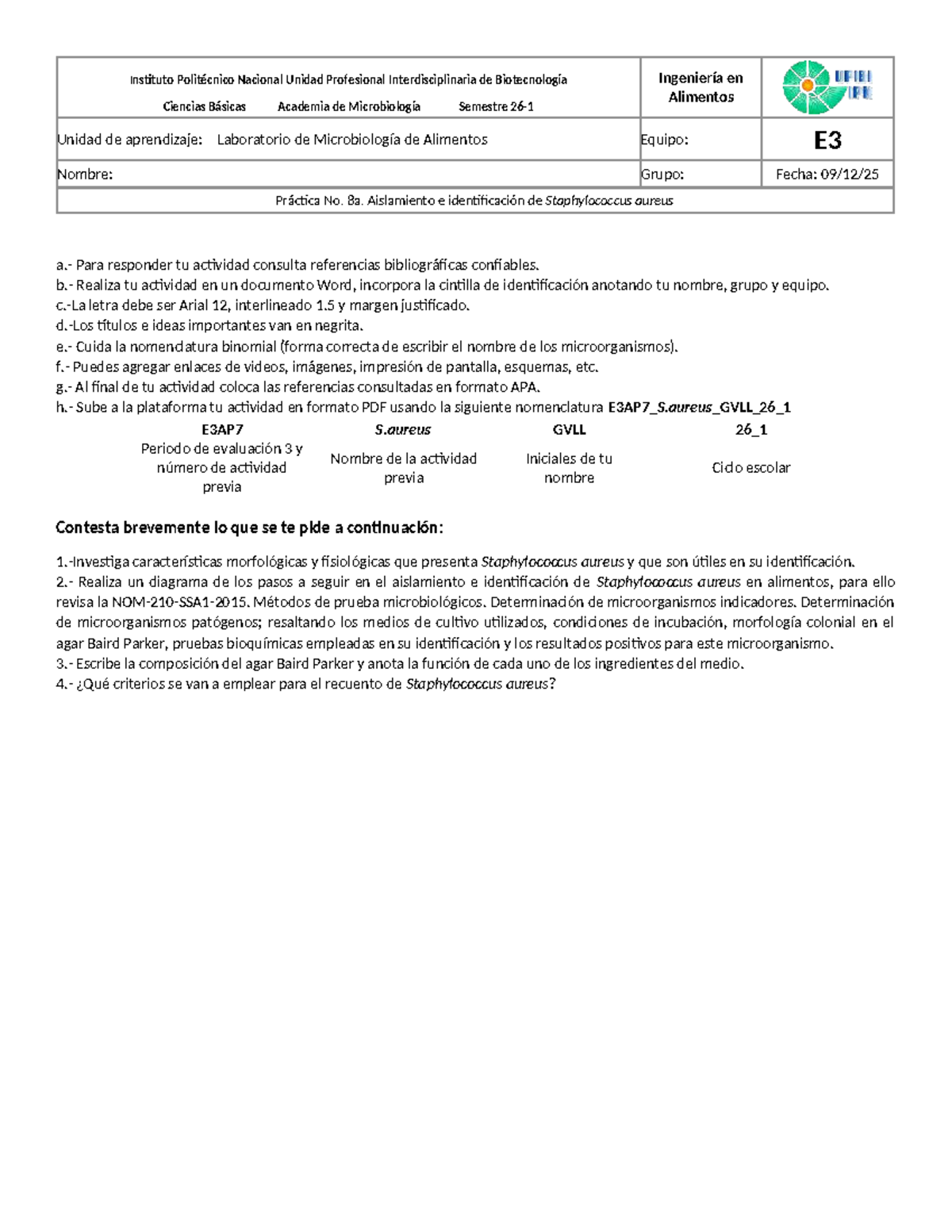 AP7 - Práctica de Aislamiento e Identificación de S. aureus - Studocu