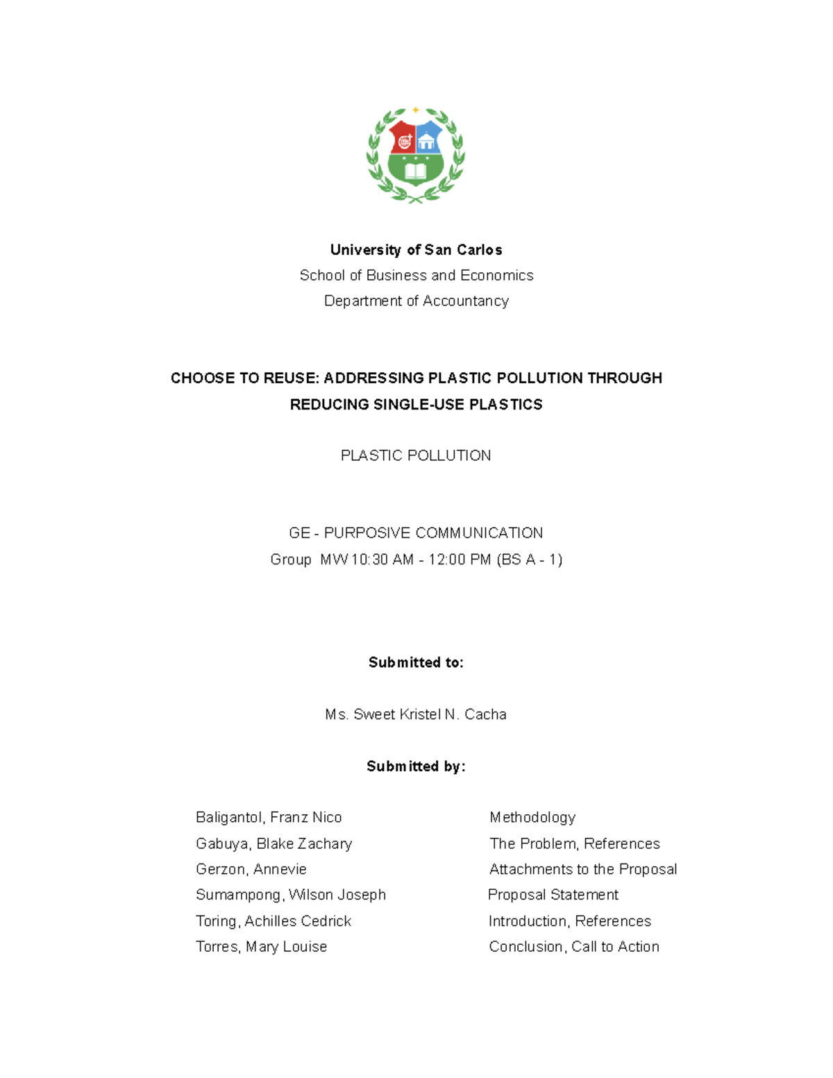 PC Media Campaign Proposal: Addressing Plastic Pollution Through Reuse ...