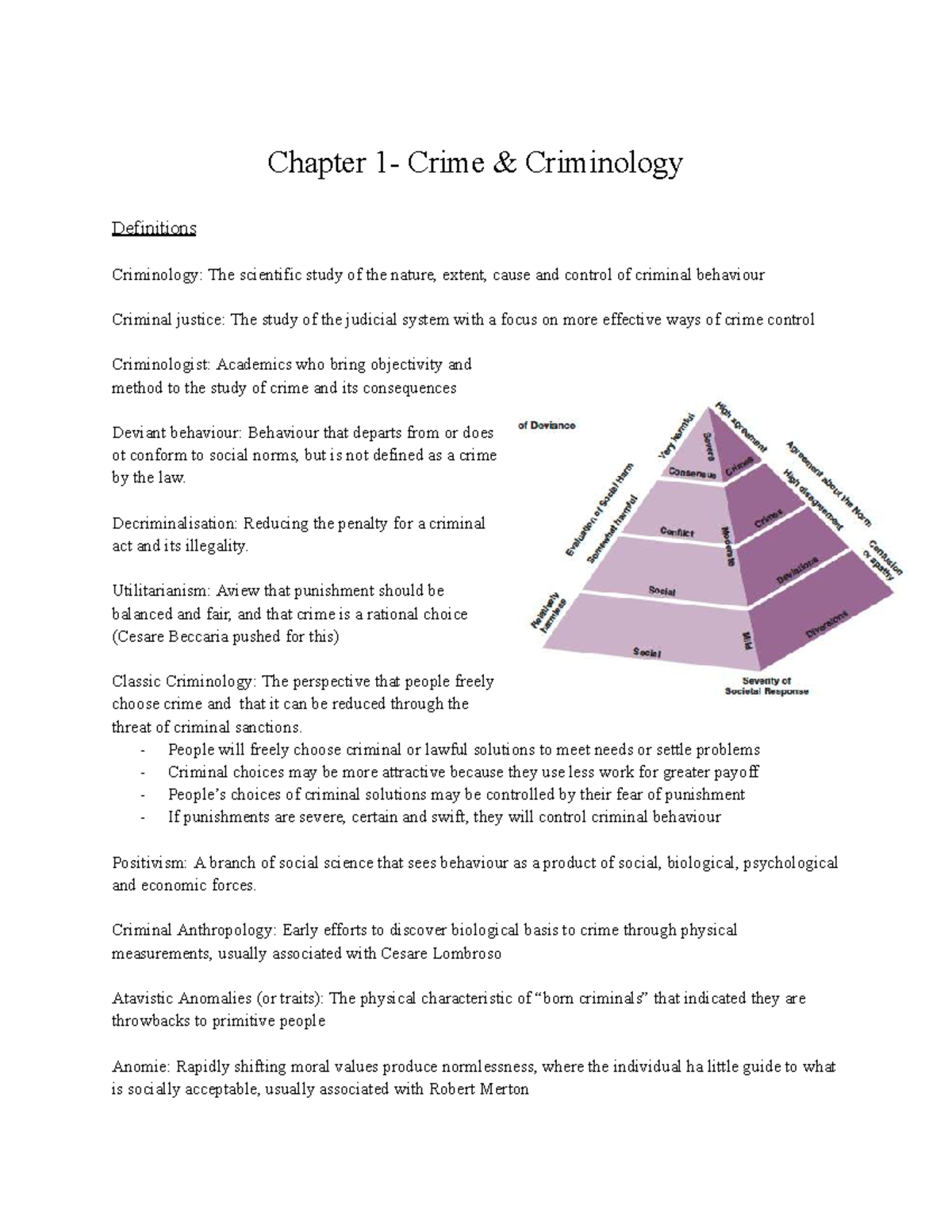 Chapter 2 definitions in criminology: Key concepts and theories - Studocu