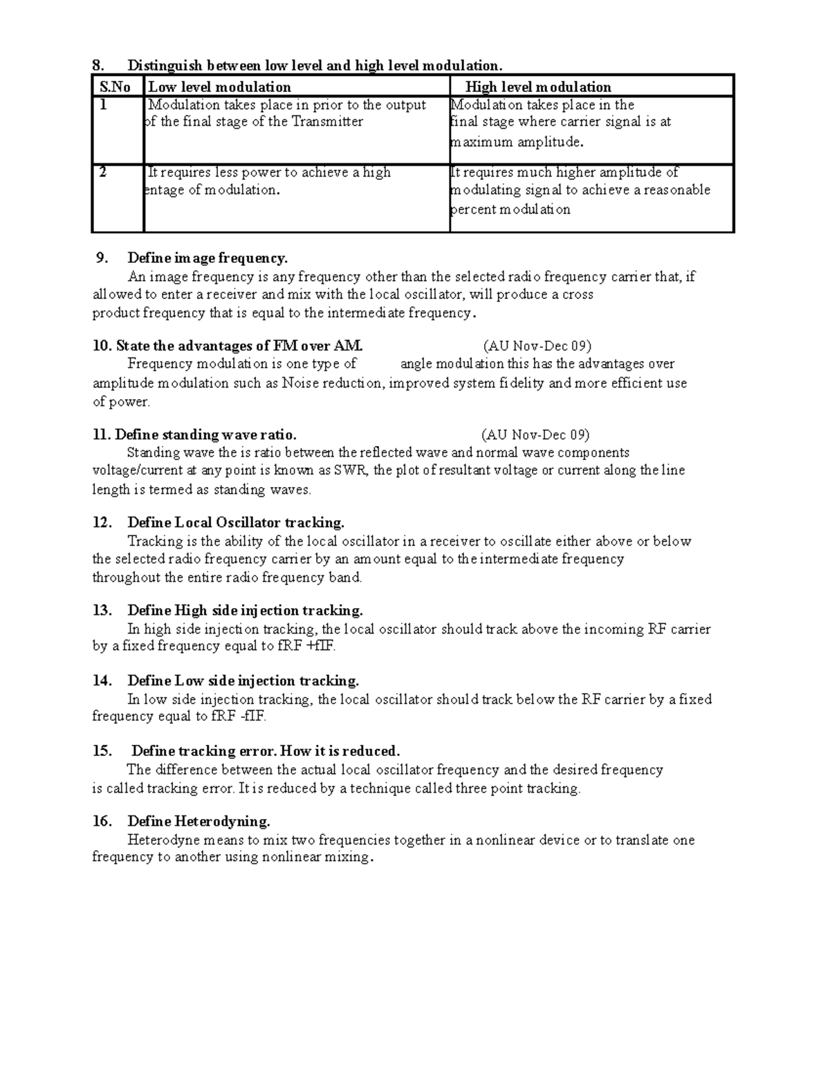 2 - Low level & high level modulation - 8. Distinguish between low ...