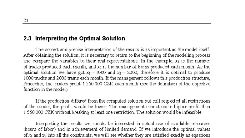 Linear Programming 24: Interpreting the Optimal Solution - Studocu
