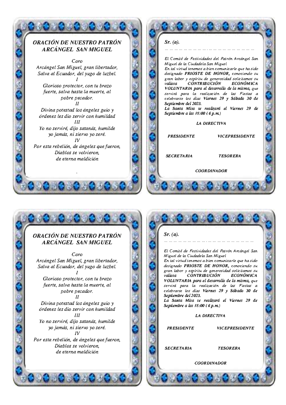 Tarjeta Guadalupe - GGGGG GGG - ORACIÓN DE NUESTRO PATRÓN ARCÁNGEL SAN ...