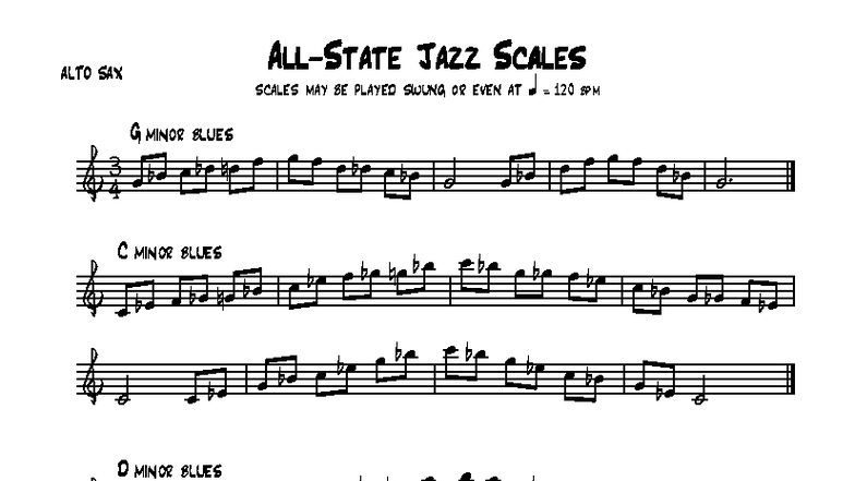Alto Saxophone - All State Jazz Scales & Arpeggios - Studocu