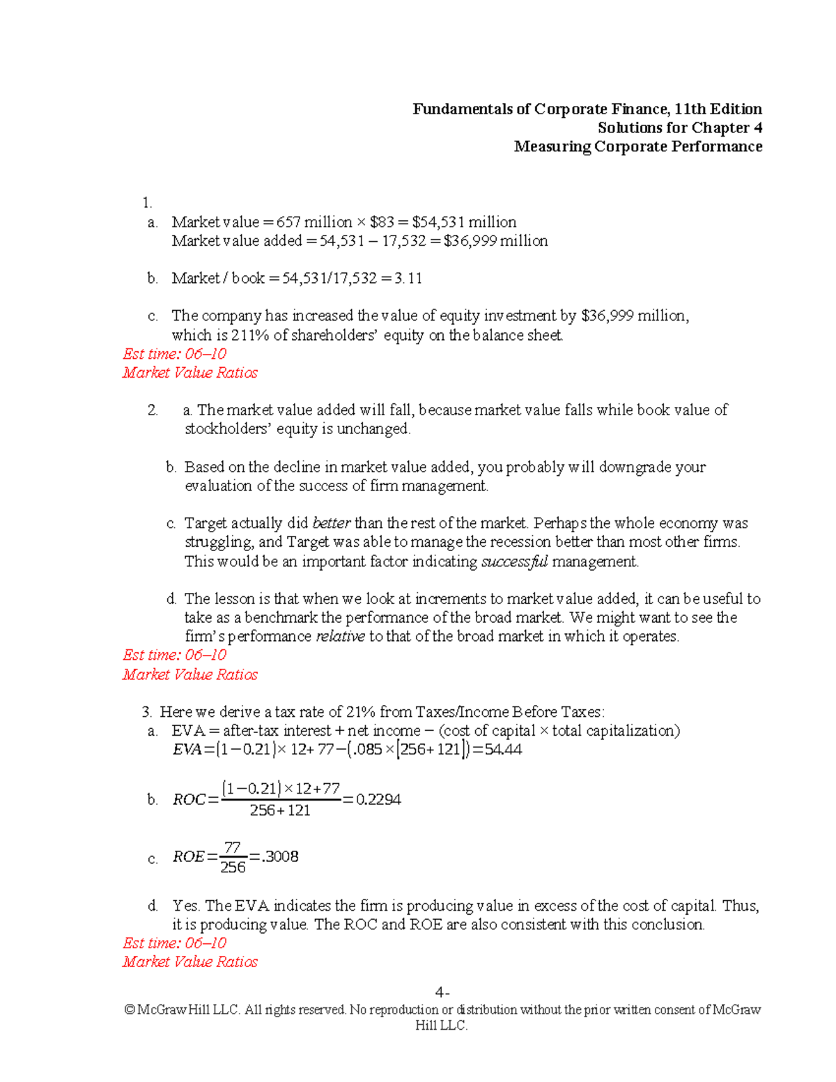 Corporate Finance (FIN 501) - Chapter 4: Practice Questions & Solutions - Studocu