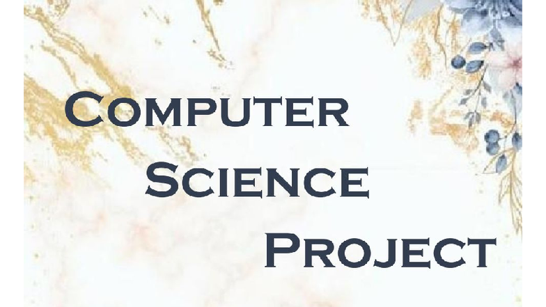 CS PROJECT XII C: HOTEL MANAGEMENT SYSTEM by Ayush Solanki - Studocu