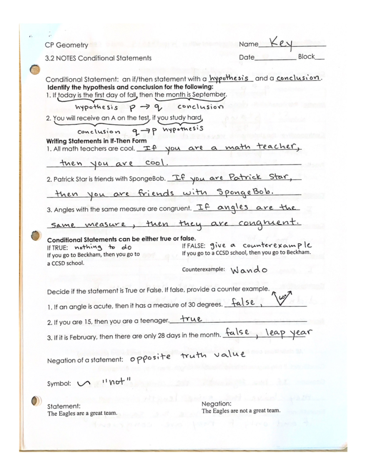 3.2 Key Notes on Conditional Statements Analysis - Studocu