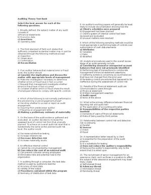 Auditing Theory: Chapter 1 Salosagcol Key Answers - CHAPTER 1: AUDIT – AN OVERVIEW Recording ...