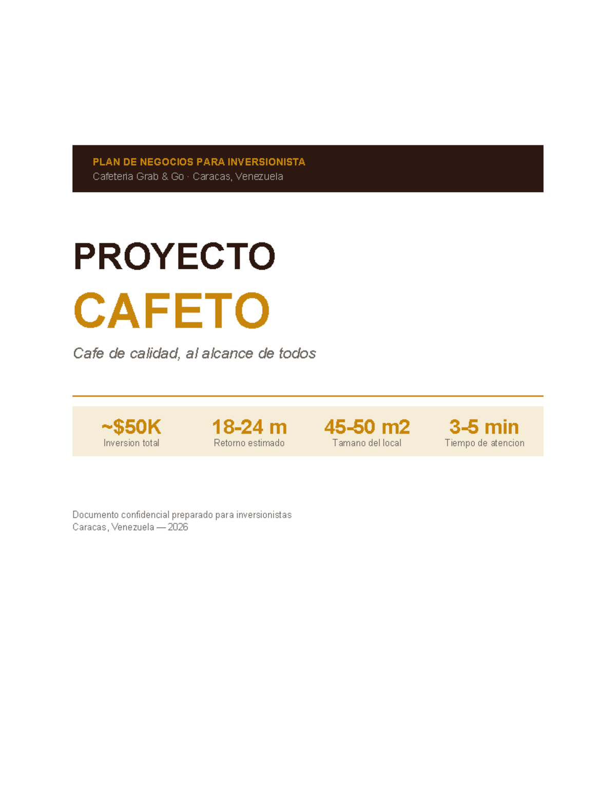 Proyecto Cafeto: Plan de Negocios para Inversionistas 2026 - Studocu