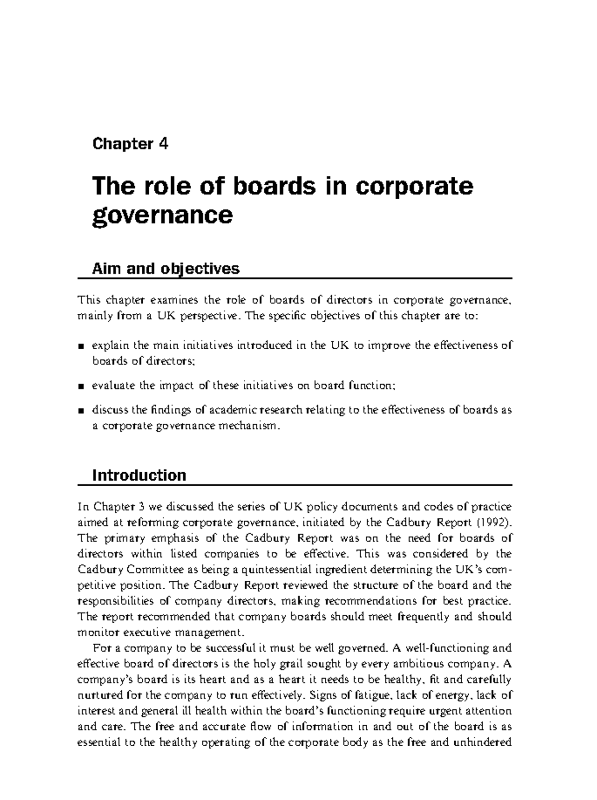 Chapter 4: The Role of Boards in Corporate Governance and Effectiveness ...