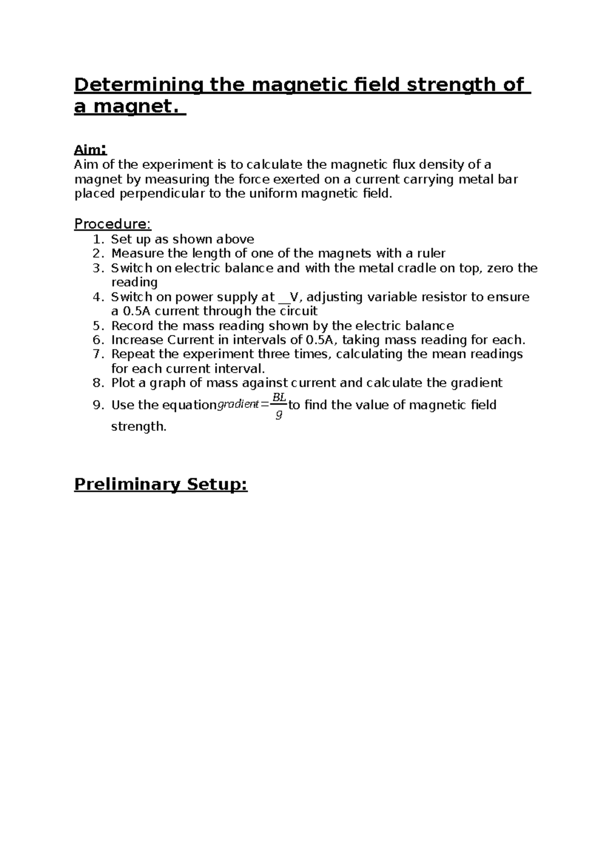 PAG Final Experiment: Measuring Magnetic Field Strength of a Magnet ...
