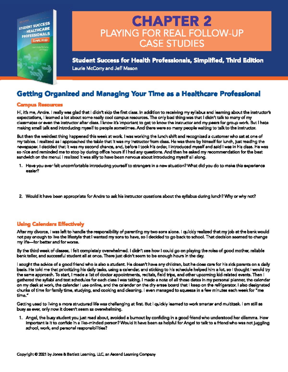 Chapter 2 Case Studies: Navigating Student Success in Healthcare - Studocu