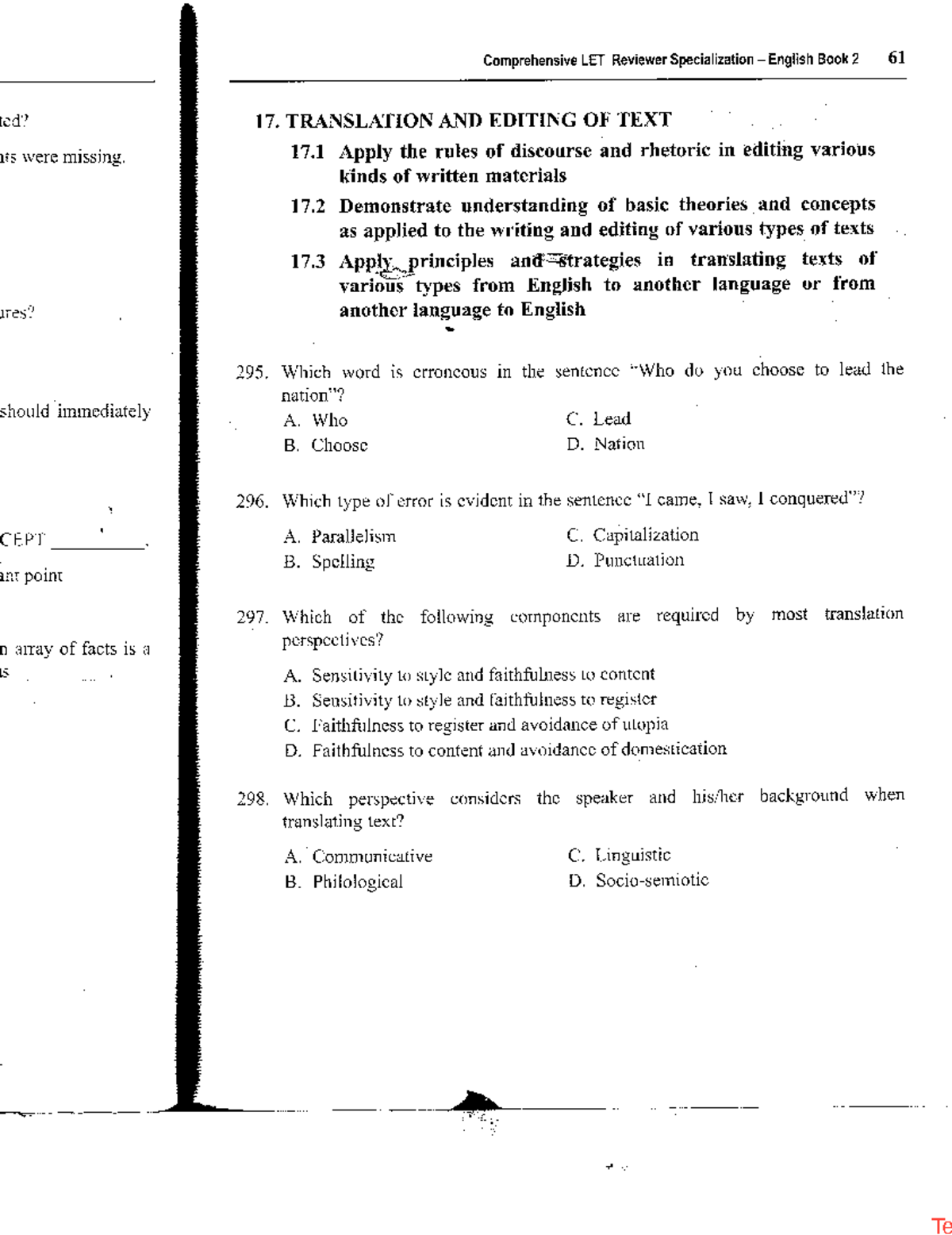 Comprehensive LET Reviewer Specialization English Book 2: Translation ...