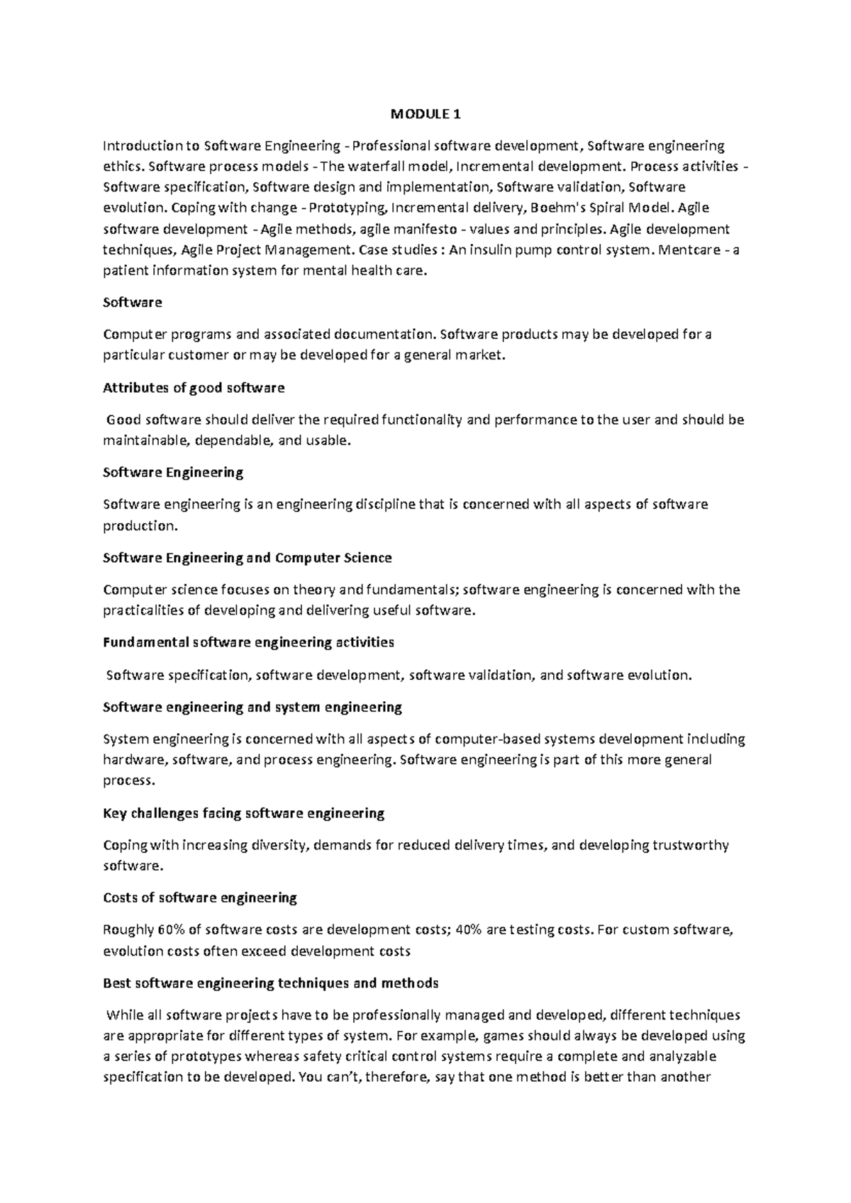 Module 1: Overview of Software Engineering Principles and Practices ...