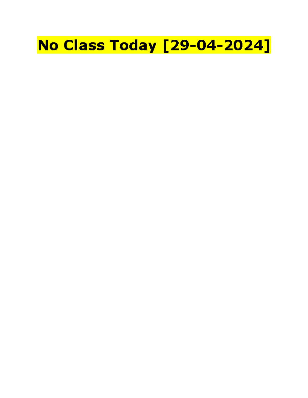No Class - ffrf - RDBMS - No Class Today [29-04-2024] No Class Today ...
