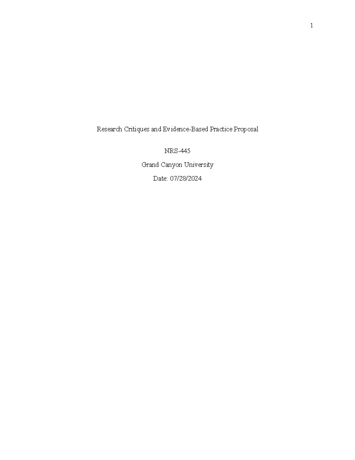 GCU NUR-445 Research Critiques on EBP in Adolescent Mental Health - Studocu