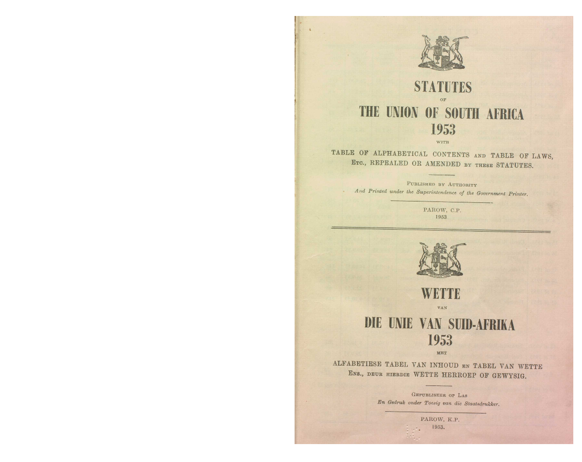 Analysis of the Reservation of Separate Amenities Act 49 of 1953 - Studocu