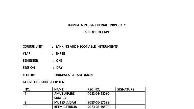 Collecting Banker Responsibilities and Liabilities - LAW 301 Lecture ...