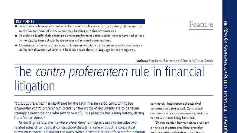 101. The Contra Proferentem Rule in Financial Litigation: Key Insights ...