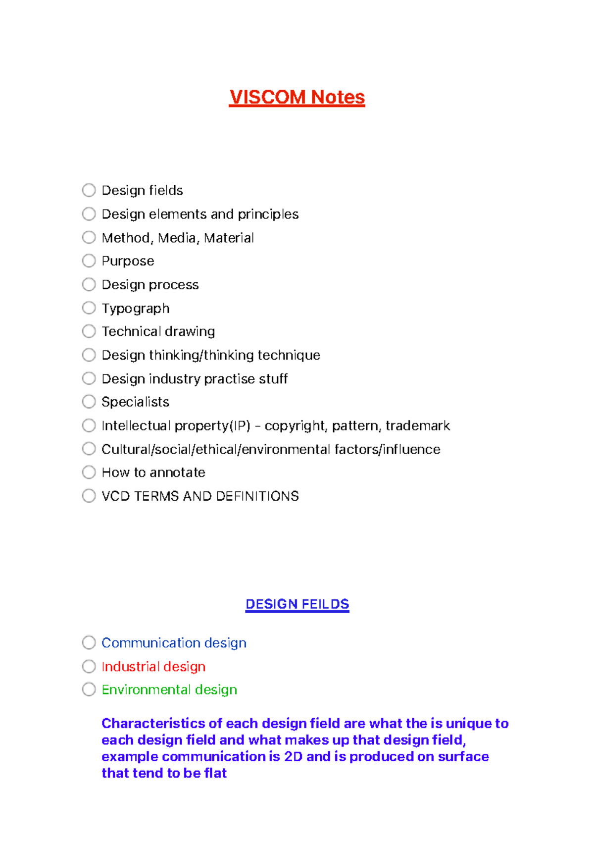 Visual Communication (VISCOM) Study Notes on Design Principles ...