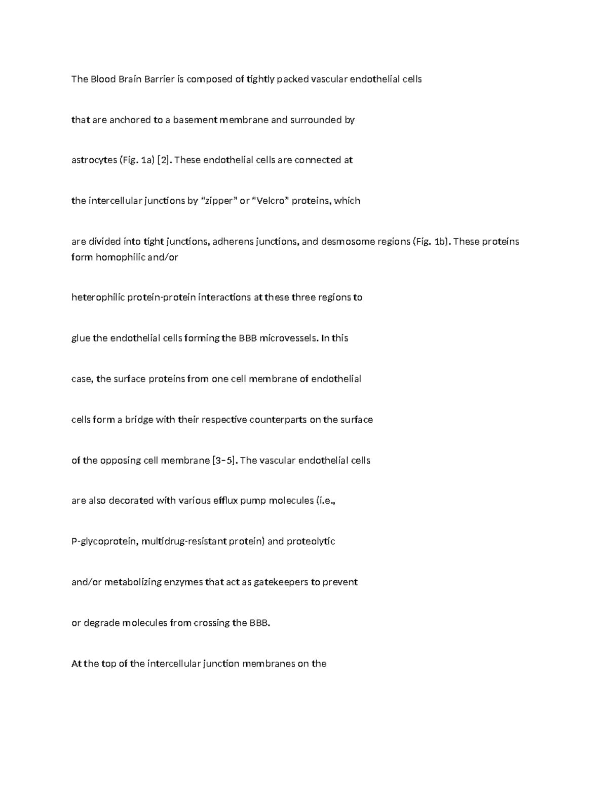 The Blood Brain Barrier: Structure and Function Overview - Studocu