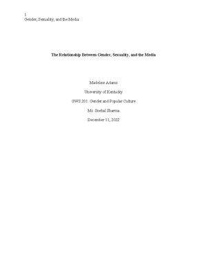 GWS Short Essay #2 - Alexis Kinney Gregory Serrano GWS 201- 21 April ...