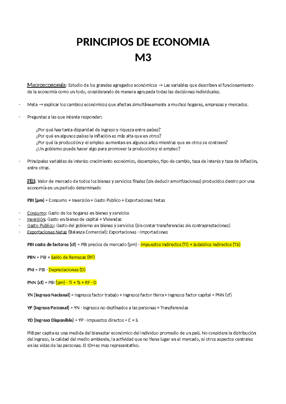 M3 - RESUMEN MODULO 3 - PRINCIPIOS DE ECONOMIA M Macroeconomía: Estudio ...