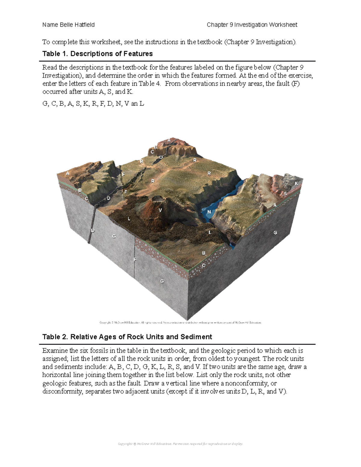 PHYS 106A Chapter 9 Investigation Worksheet - Geological Features ...