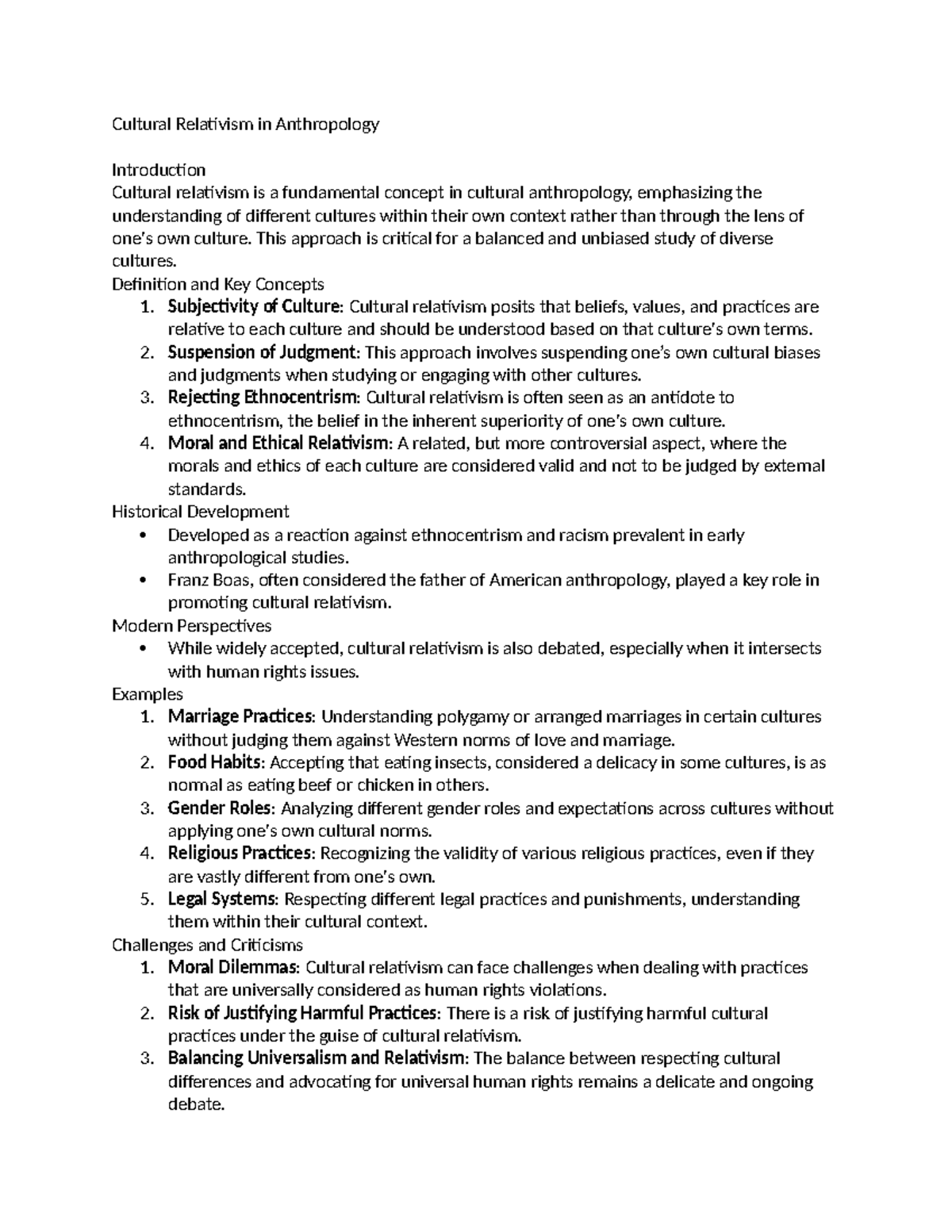 ANTH 101: Cultural Relativism - Understanding Diverse Cultures - Studocu