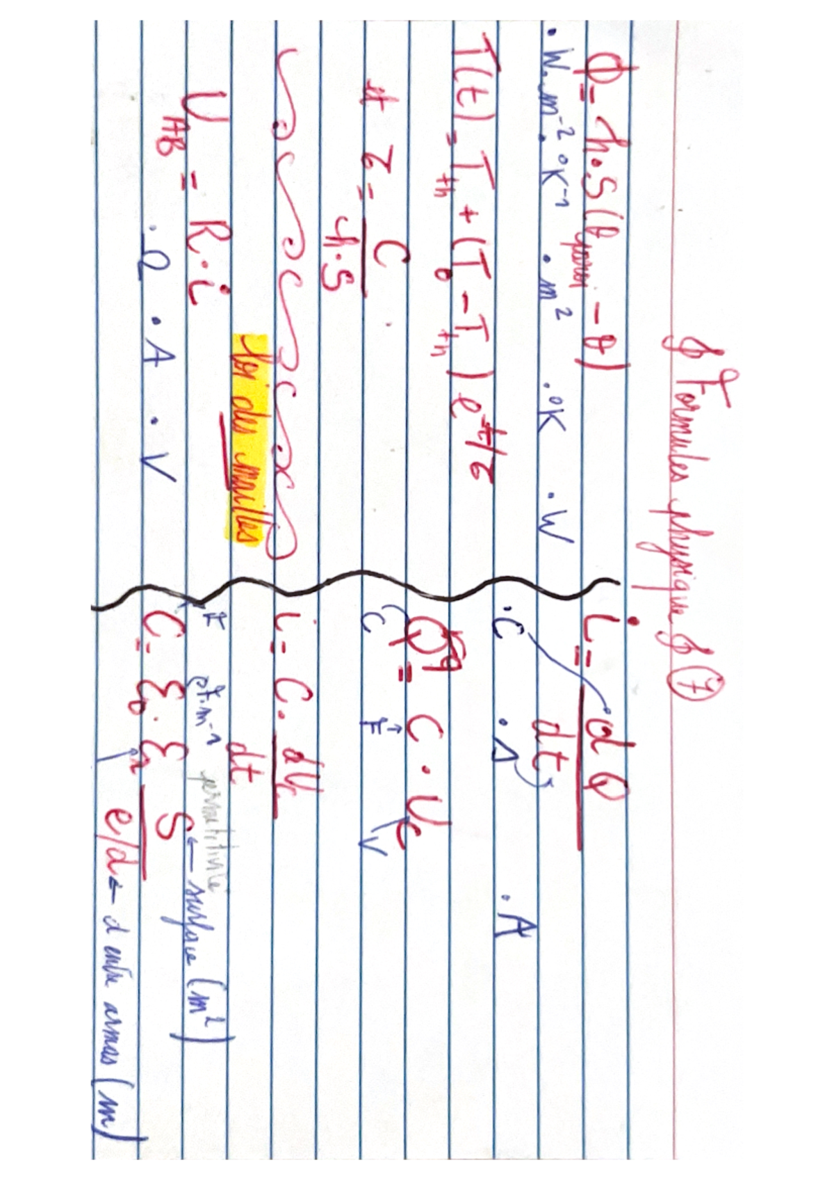Fiche de Révision: Formules Physiques Terminale - IMG 0211-8 - Studocu
