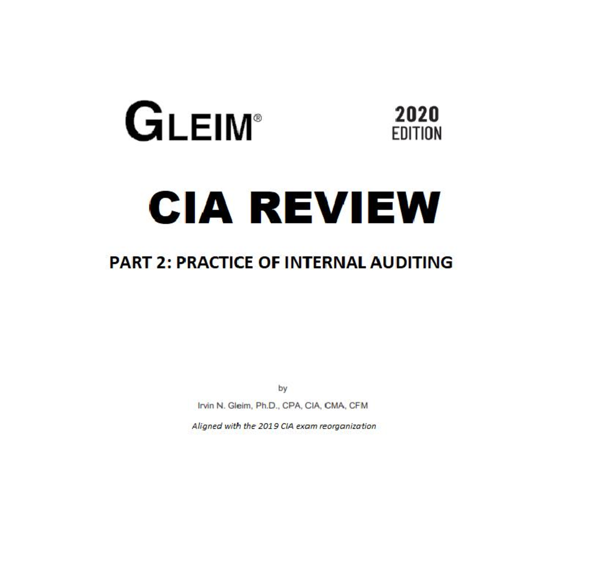 Gleim 2020 CIA Part 2 - Internal Auditing Lecture Notes Summary - Studocu