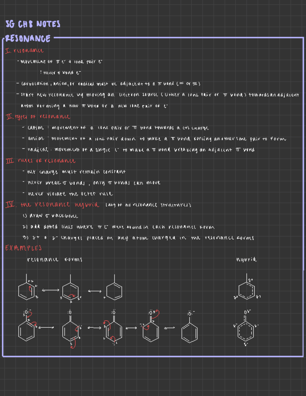 Organic Chemistry (OCHEM) Chapter 8: Resonance Notes - Studocu
