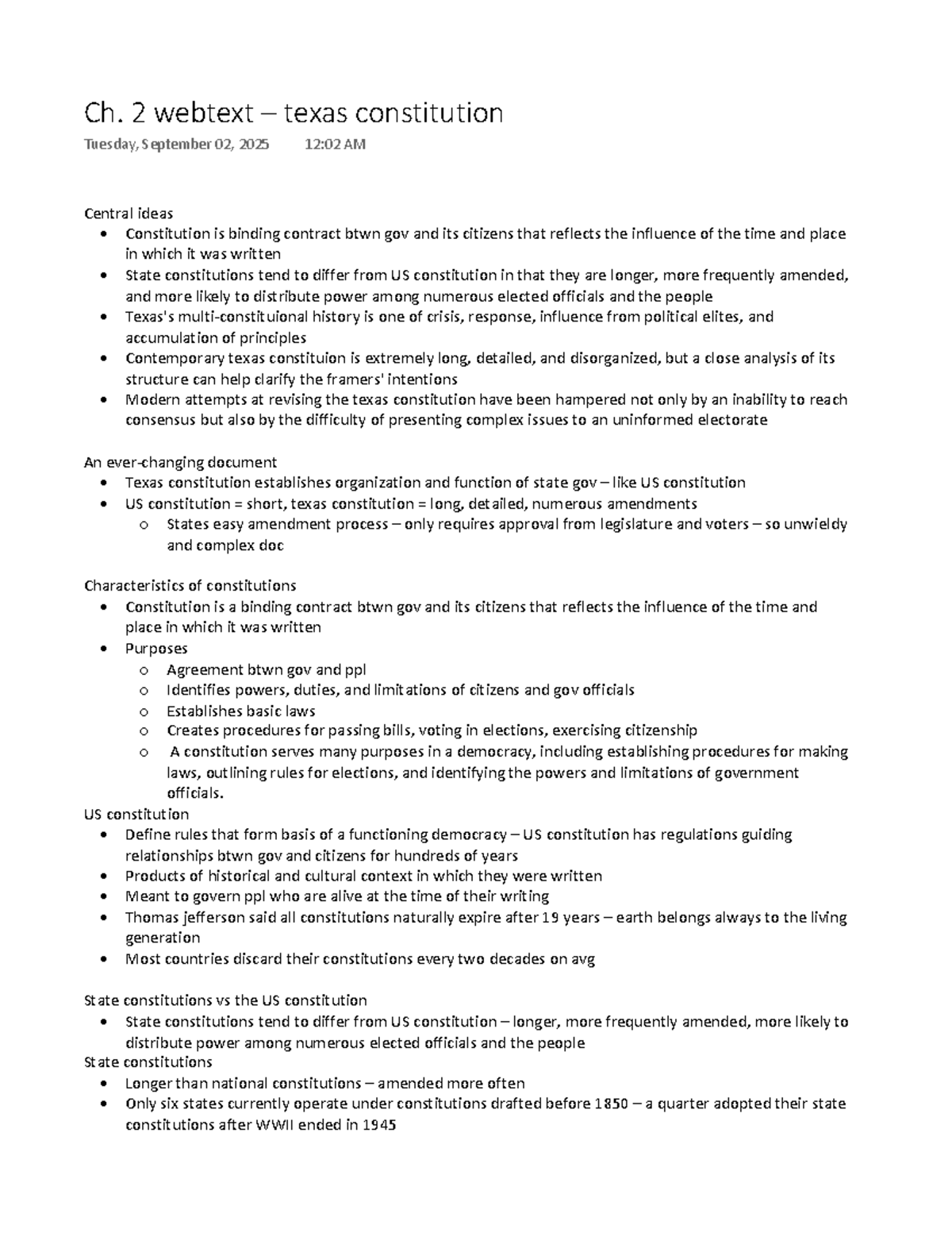 Texas Constitution Overview: Historical Themes & Amendments Analysis ...
