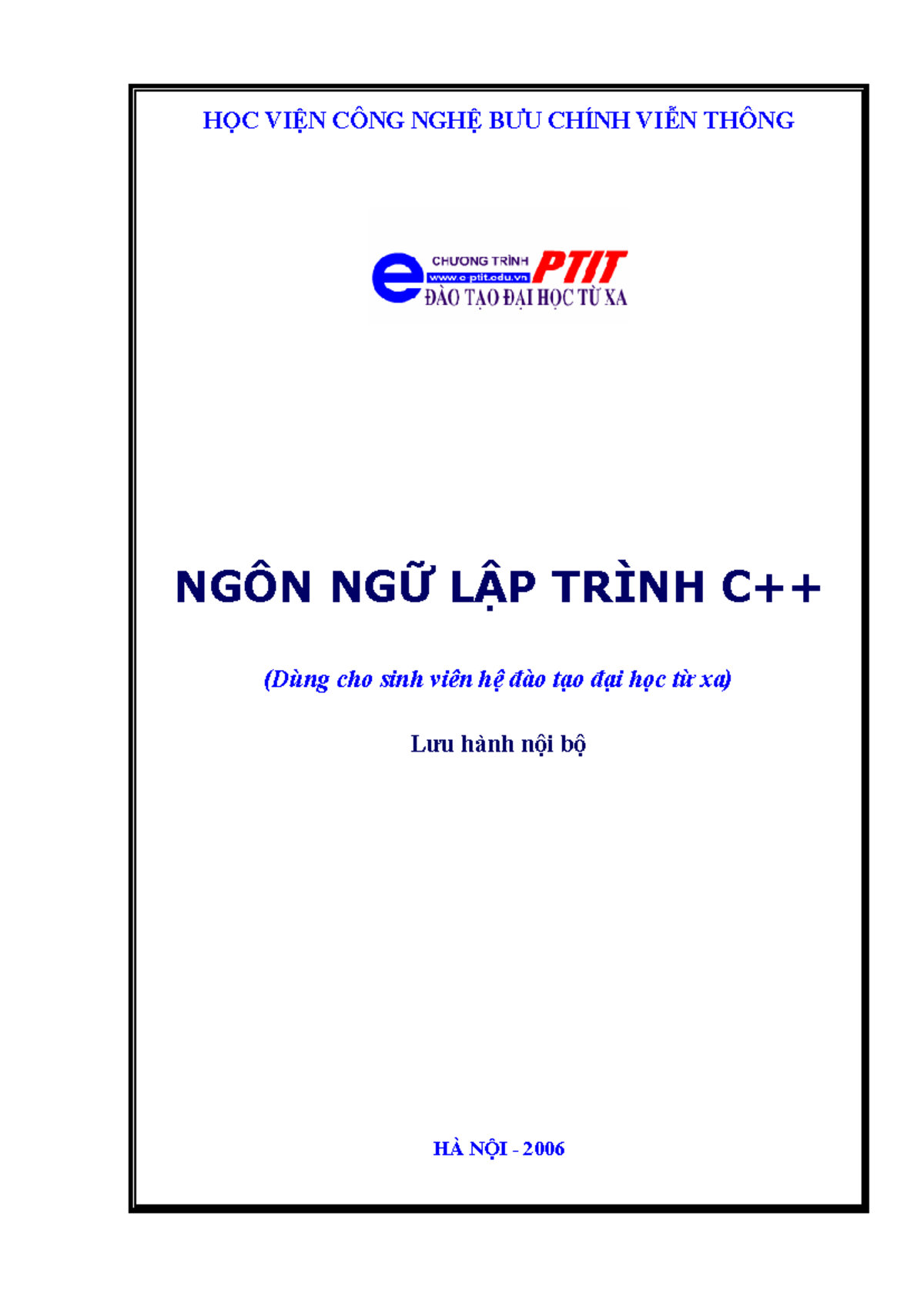 Bai giang C++ - Ngôn ngữ C++ - HâC VIàN C‘NG NGHà B ̄U CHÕNH VIỄN TH‘NG ...
