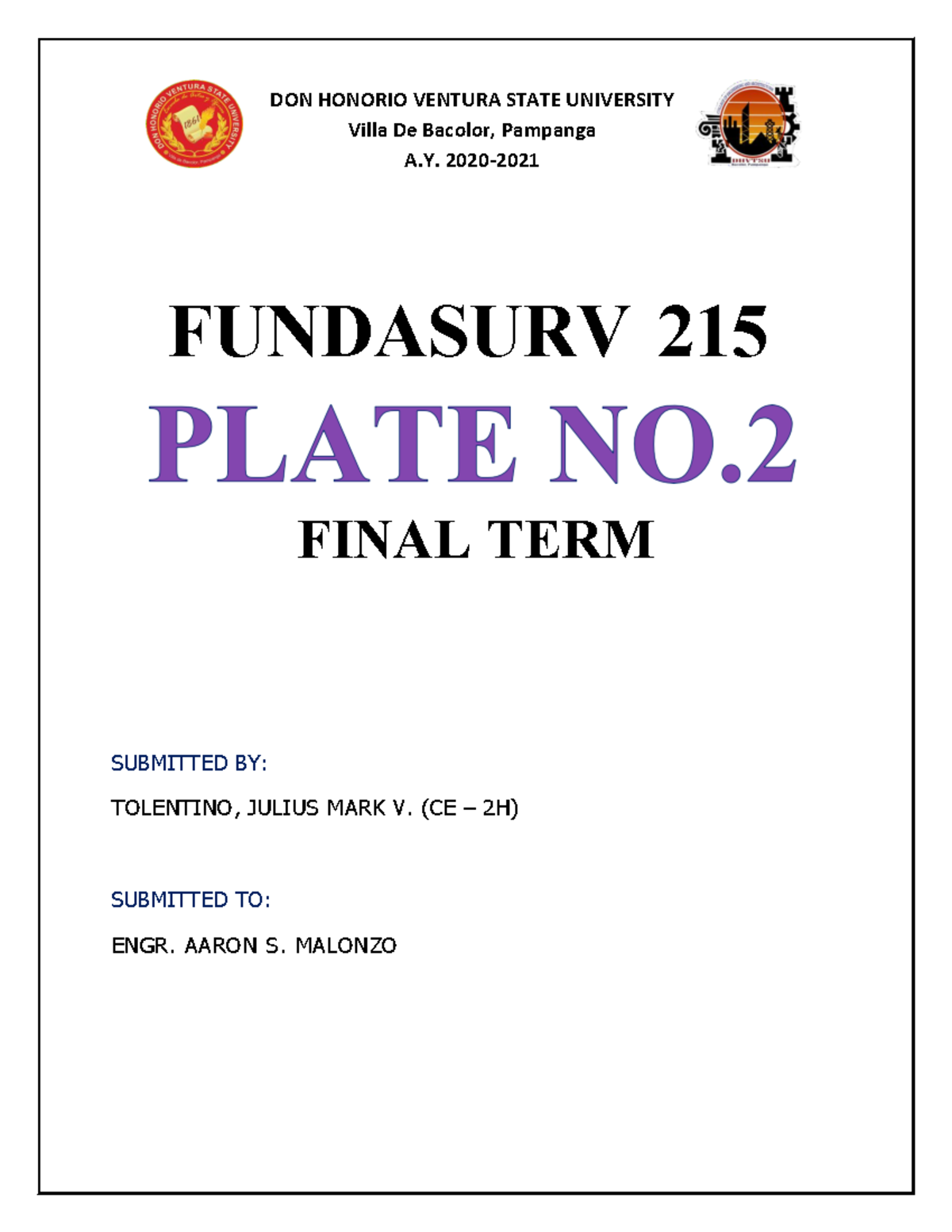 AREA BY DPD AND DMD Method - DON HONORIO VENTURA STATE UNIVERSITY Villa ...